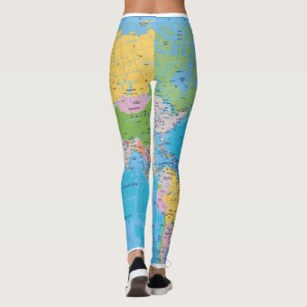 WORLD MAP LEGGINGS | Zazzle