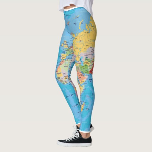 WORLD MAP LEGGINGS | Zazzle