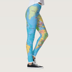 WORLD MAP LEGGINGS | Zazzle