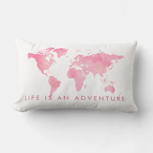 World Map Life is an Adventure Baby Kids Lumbar Pillow | Zazzle