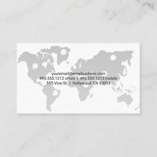World Map | Location Markers | Plane Business Card | Zazzle