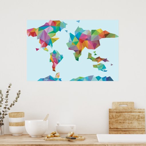 World Map Made of Geometric Shapes Poster | Zazzle