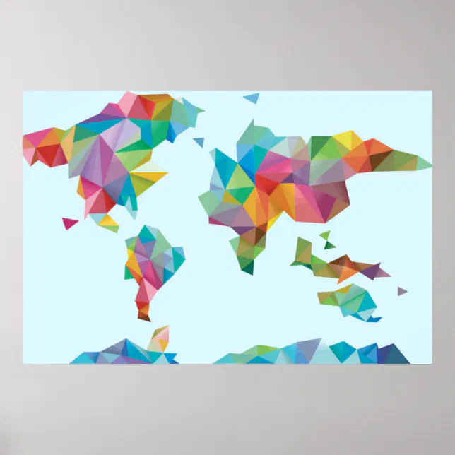 World Map Made of Geometric Shapes Poster | Zazzle
