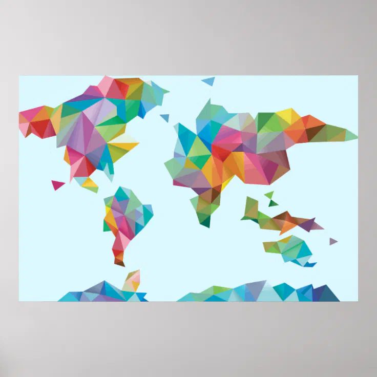 World Map Made of Geometric Shapes Poster | Zazzle