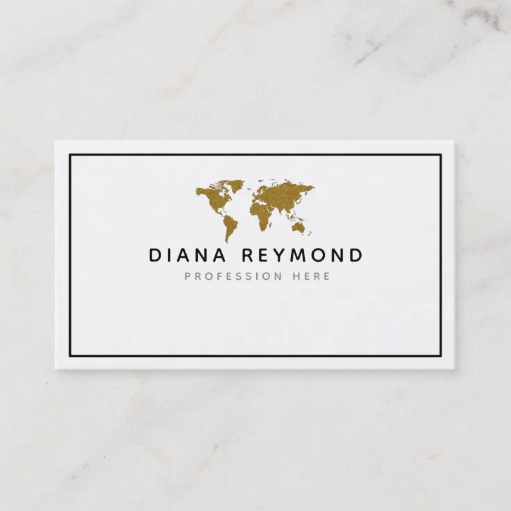 world map modern professional business card | Zazzle