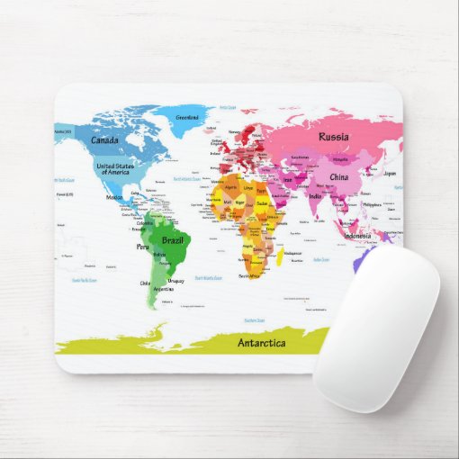 World Map Mouse Pad | Zazzle