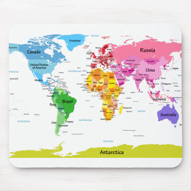 World Map Mouse Pad | Zazzle