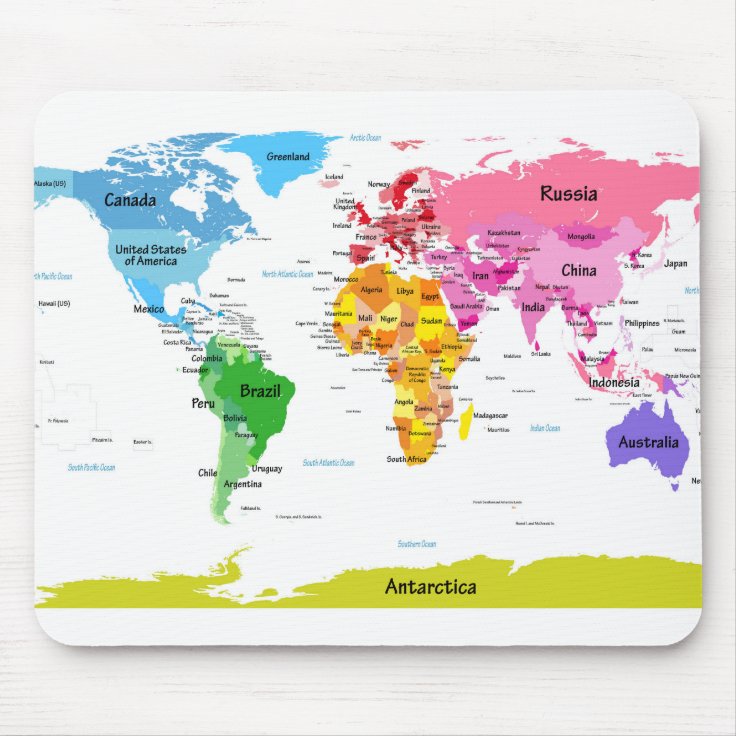 World Map Mouse Pad | Zazzle