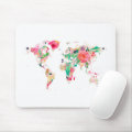 World Map Mouse Pad, Pink Mouse Pad | Zazzle