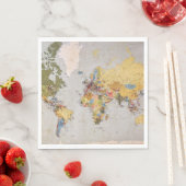 world map napkins | Zazzle