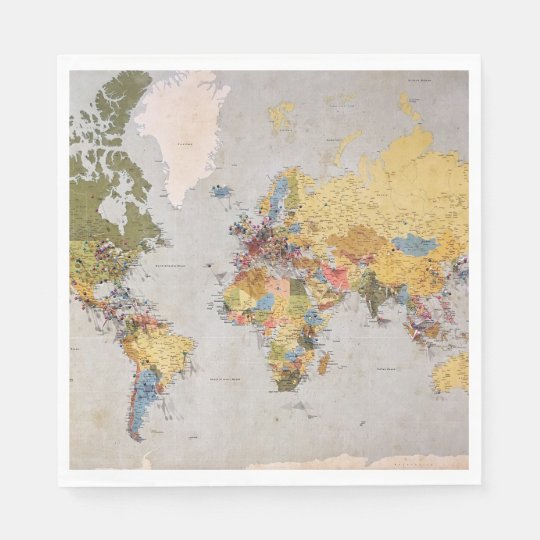 world map napkins | Zazzle.com