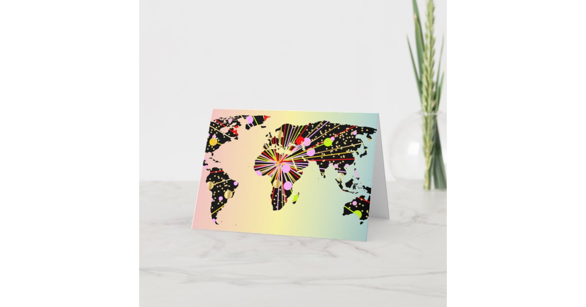 World Map New Year Holiday Card | Zazzle