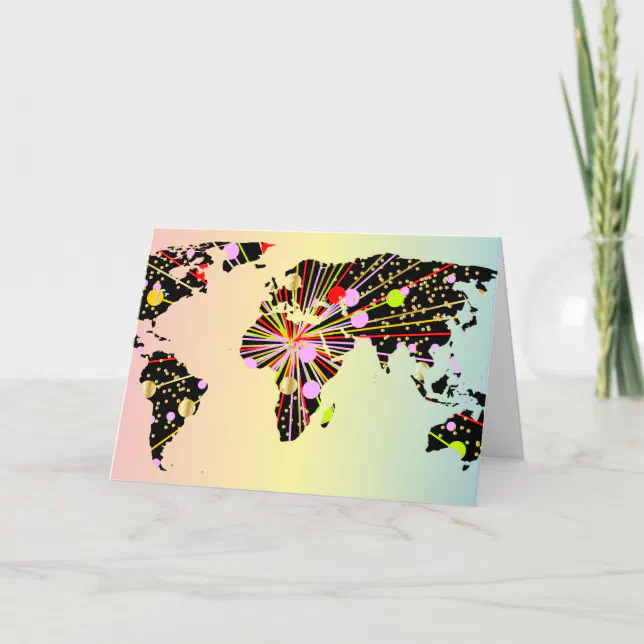 World Map New Year Holiday Card | Zazzle