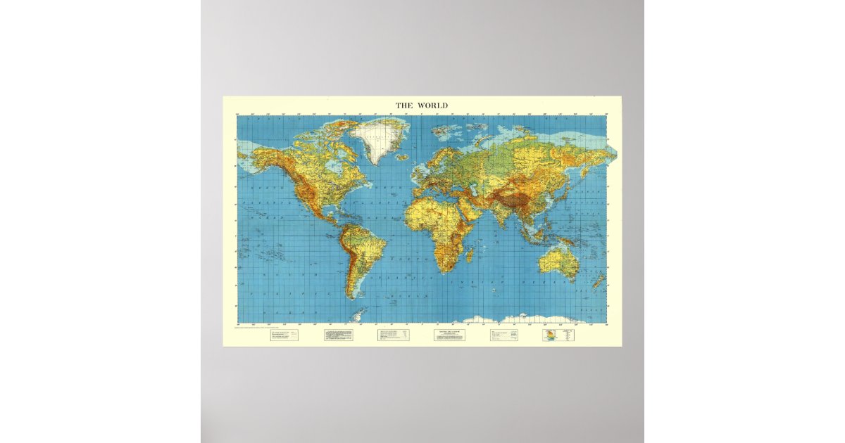 World map of 1947 poster | Zazzle