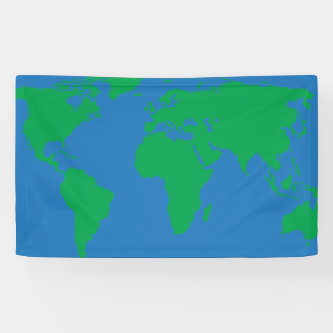 World Map of Continents Background Banner | Zazzle