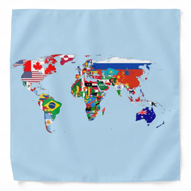 World Map of Flags Bandana | Zazzle