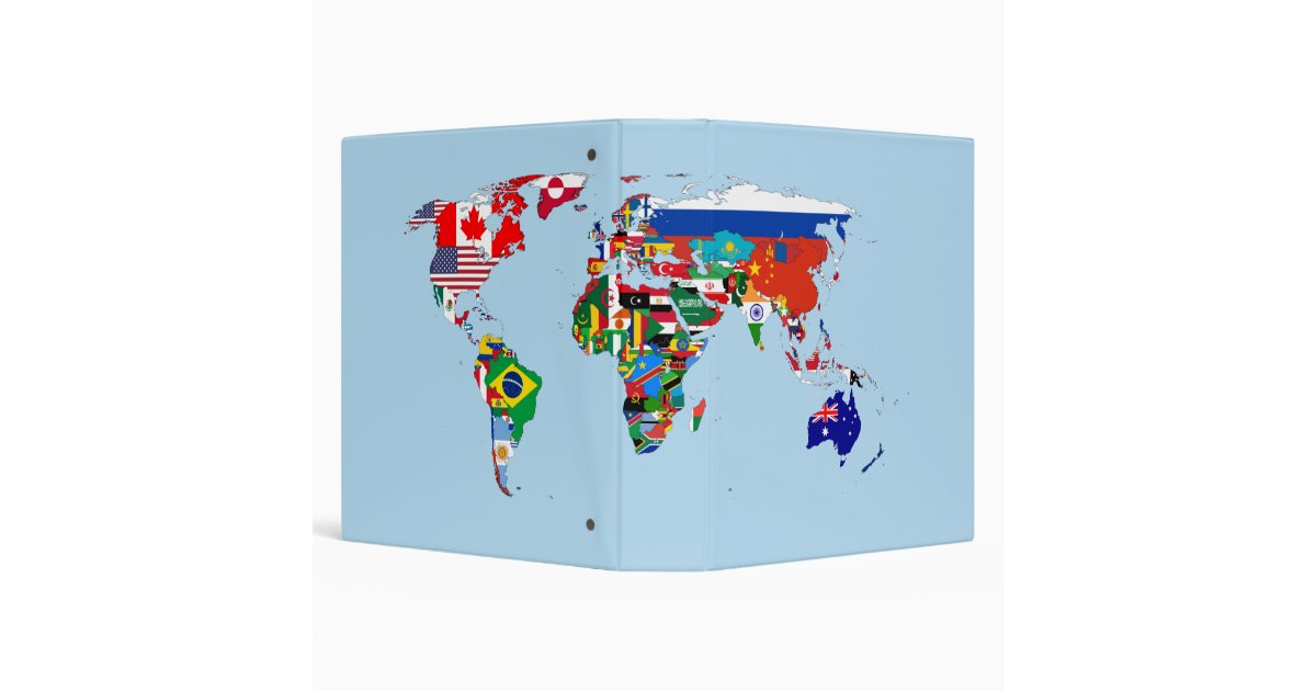 World Map of Flags Binder | Zazzle