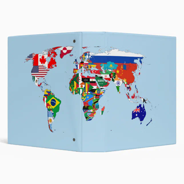 World Map of Flags Binder | Zazzle