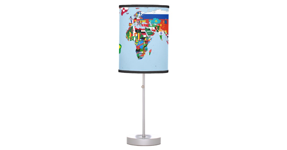 World Map of Flags lamp | Zazzle