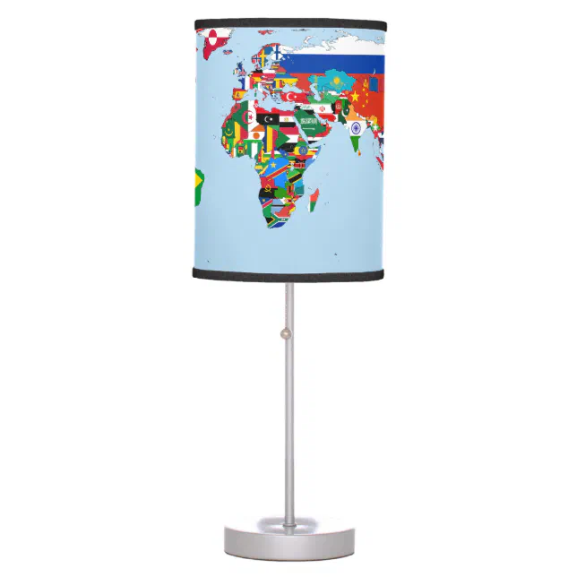 World Map of Flags lamp | Zazzle
