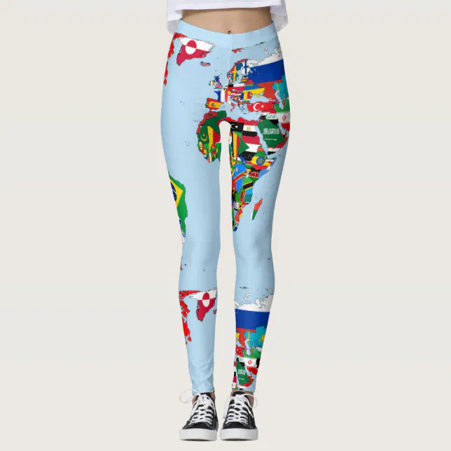 World Map of Flags Leggings | Zazzle