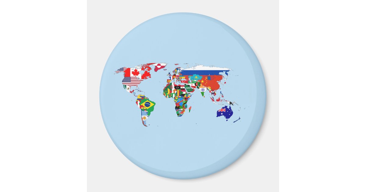 World Map of Flags Magnet | Zazzle
