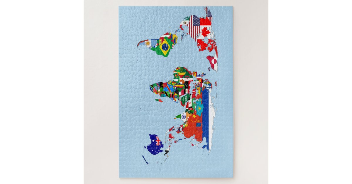 World Map of Flags Puzzle | Zazzle