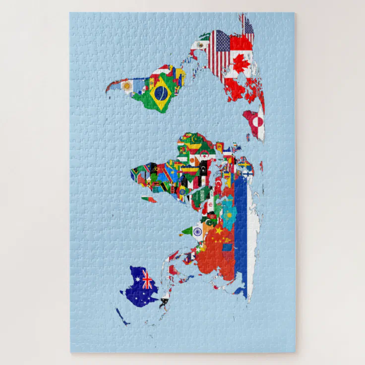 World Map of Flags Puzzle | Zazzle