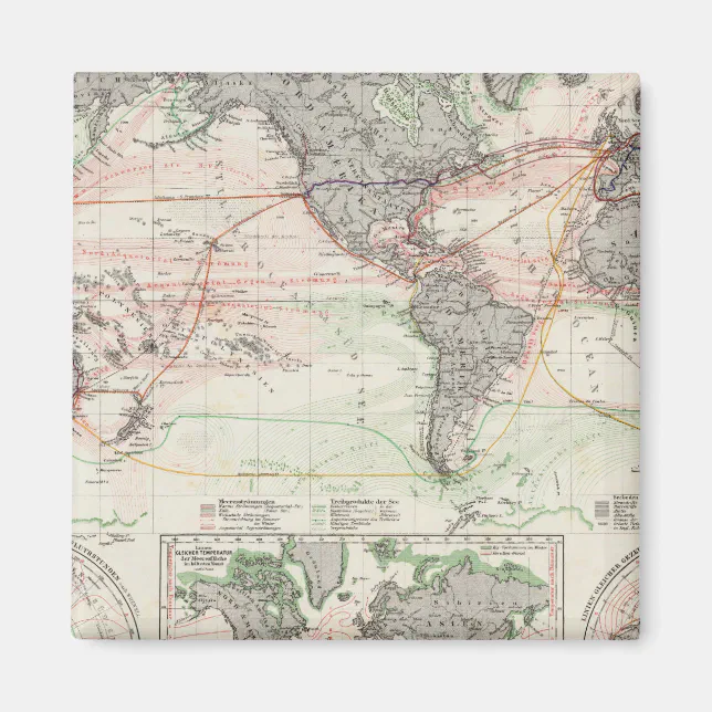 World Map of Ocean Currents Magnet | Zazzle