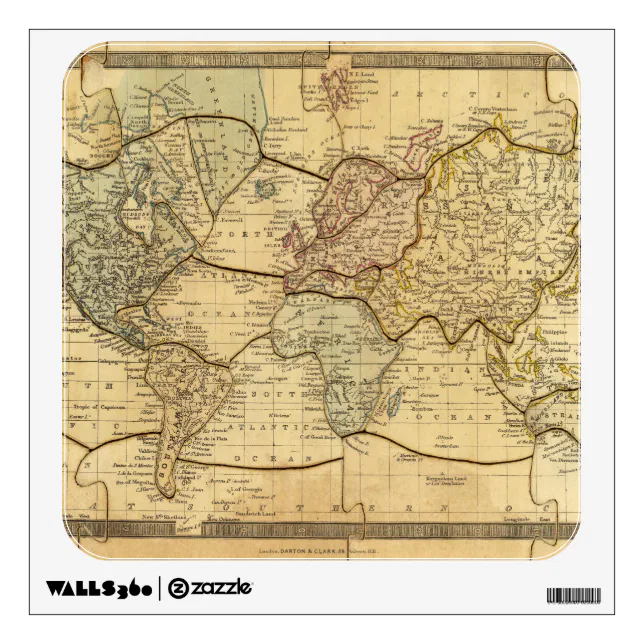 World map on Mercators Projection Wall Sticker | Zazzle
