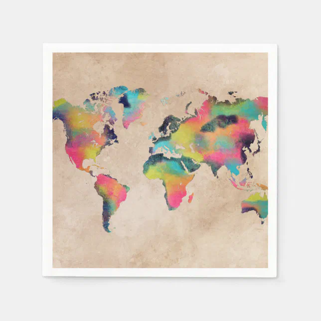 world map Paper Napkins | Zazzle