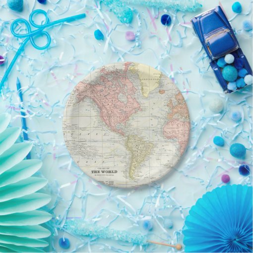 World Map Paper Plates | Zazzle