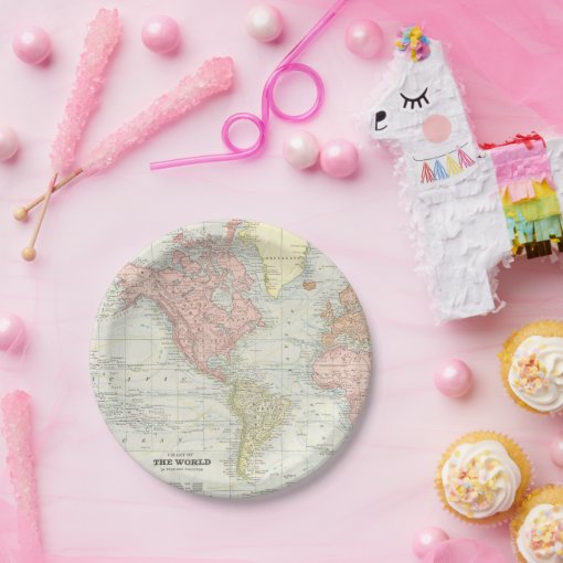 World Map Paper Plates | Zazzle