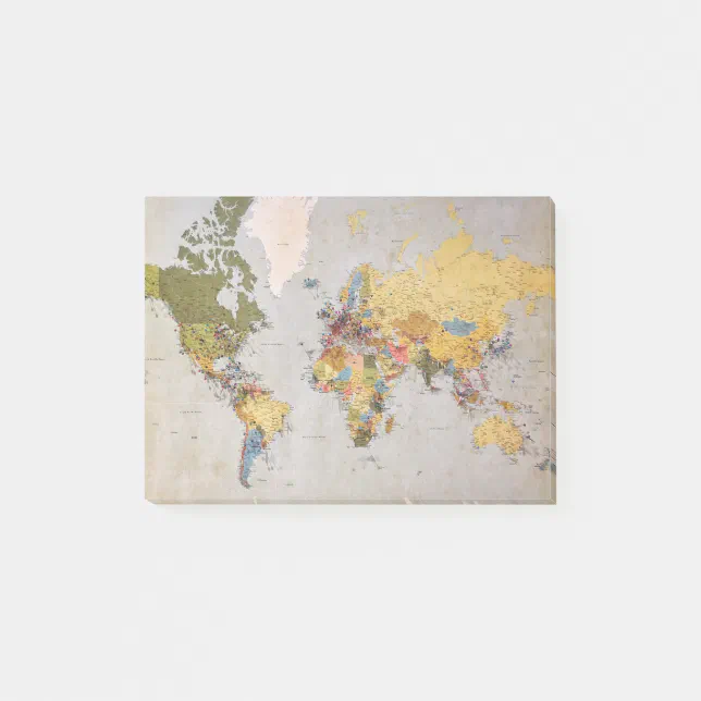world map post-it notes | Zazzle
