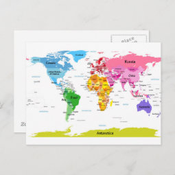 World Map Postcard | Zazzle