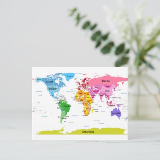 World Map Postcard | Zazzle