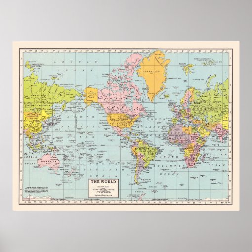 World Map Poster | Zazzle