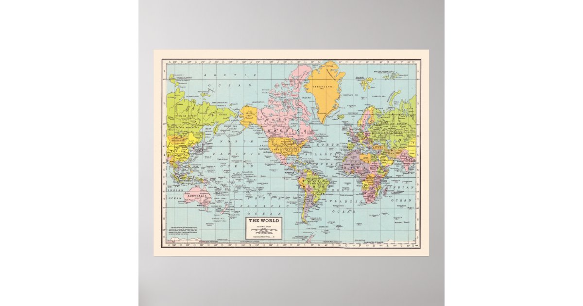 World Map Poster | Zazzle
