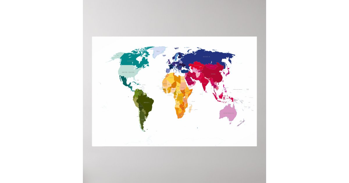 World map poster | Zazzle
