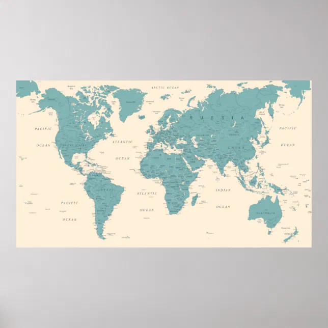 World Map Poster | Zazzle