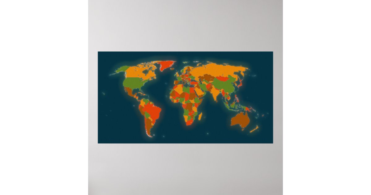 World map poster | Zazzle