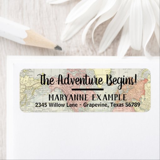 World Map Return Address Labels | Zazzle