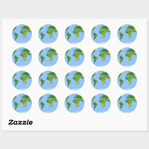 World Map Round Sticker | Zazzle