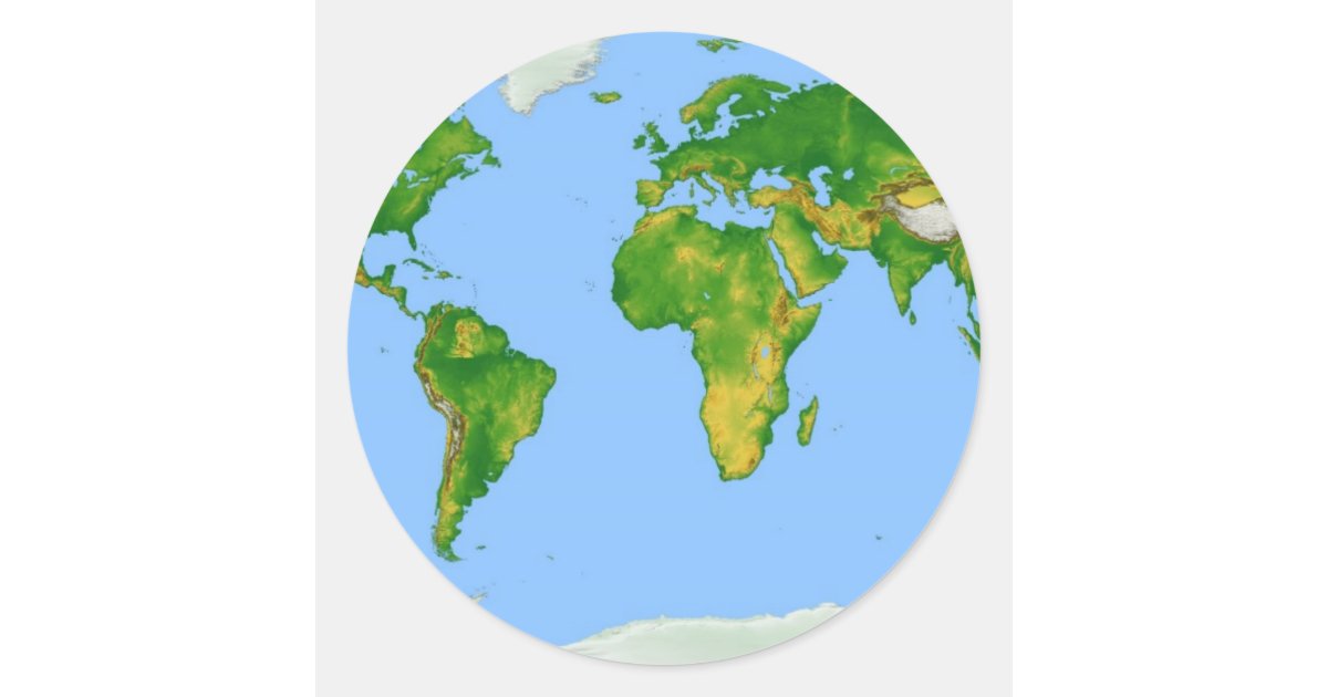 World Map Round Sticker | Zazzle