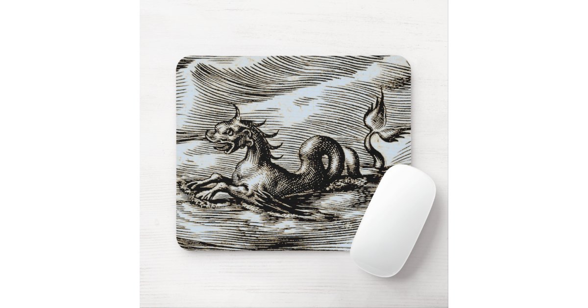 World Map Sea Monster Mouse Pad | Zazzle