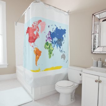 World Map Shower Curtain | Zazzle