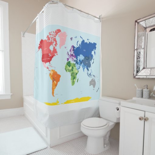 World Map Shower Curtain | Zazzle