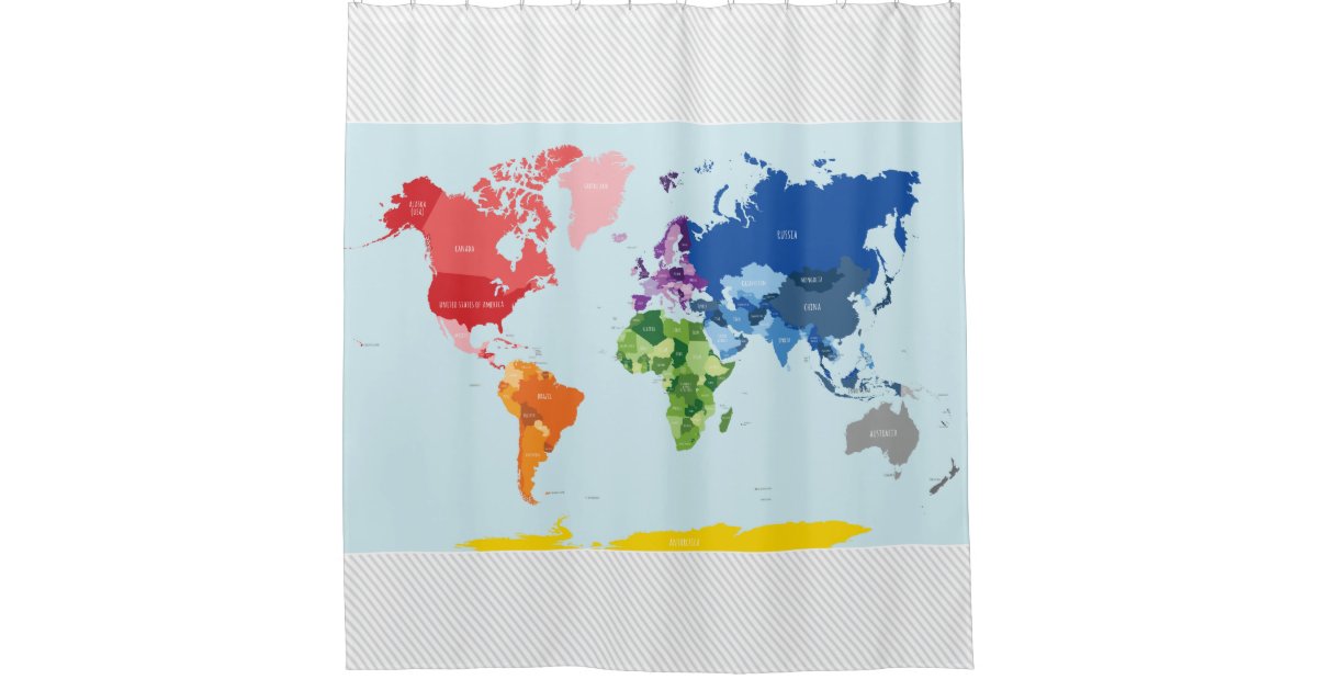 World Map Shower Curtain | Zazzle