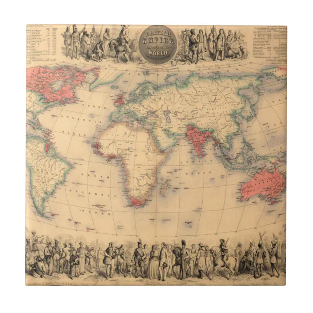 World Map showing British Empire Ceramic Tile | Zazzle
