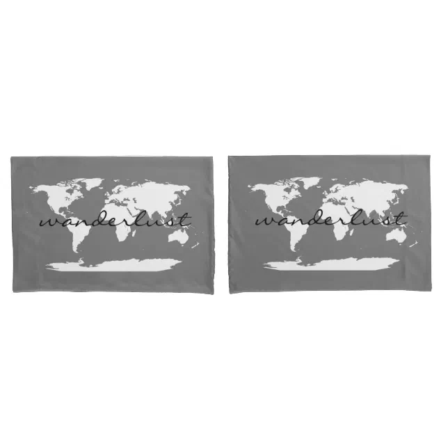World Map Special Coordinates Pillowcase | Zazzle